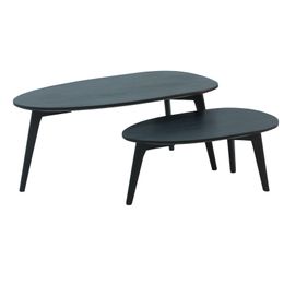 KADIMA DESIGN Retro Couchtische aus Mango Massivholz, 2er Set für stilvollen Wohnbereich