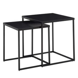 KADIMA DESIGN 2er Set Beistelltische, Industriestil, Stahlkonstruktion, Anti-Rutsch