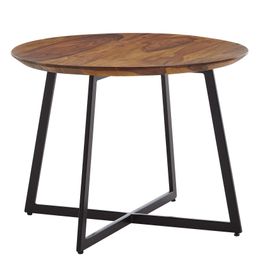 KADIMA DESIGN Haim-Couchtisch aus massivem Sheesham-Holz, Rund, Modernes Design, 60x60x45 cm