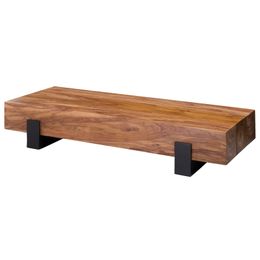 KADIMA DESIGN Holz-Sofatisch Sheesham, Puristisches, modernes Design, handgefertigt & robust, Schutzlackversiegelte Oberfläche