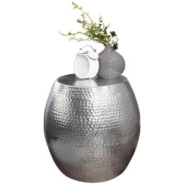 KADIMA DESIGN Beistelltisch ENNS: Orientalisch, Hammerschlag-Struktur, Aluminium, 42x42x42 cm