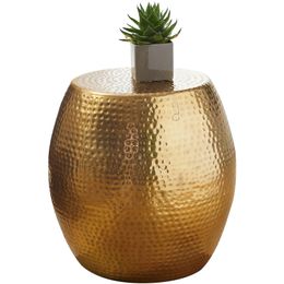 KADIMA DESIGN Beistelltisch ENNS: Orientalisch, Hammerschlag-Struktur, Aluminium, 42x42x42 cm