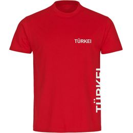 multifanshop Herren T-Shirt - T&uuml;rkei - Brust & Seite - Druck wei&szlig; - M&auml;nner