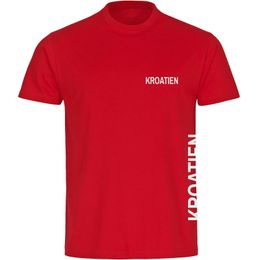 multifanshop Kinder T-Shirt - Kroatien - Brust & Seite - Druck wei&szlig; - Kind