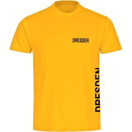 multifanshop Herren T-Shirt - Dresden - Brust & Seite - Druck schwarz - M&auml;nner