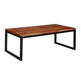 KADIMA DESIGN Industrie-Stil Couchtisch aus massivem Sheesham-Holz, Unikat mit stilvoller Maserung