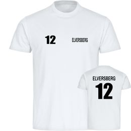 multifanshop Herren T-Shirt - Elversberg - Trikot Nummer 12 - Druck schwarz - Männer