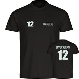 multifanshop Herren T-Shirt - Elversberg - Trikot Nummer 12 - Druck weiß - Männer