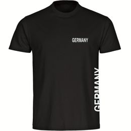 multifanshop Herren T-Shirt - Germany - Brust & Seite - Druck wei&szlig; - M&auml;nner