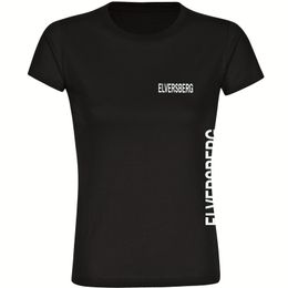multifanshop Damen T-Shirt - Elversberg - Brust & Seite - Druck weiß - Frauen