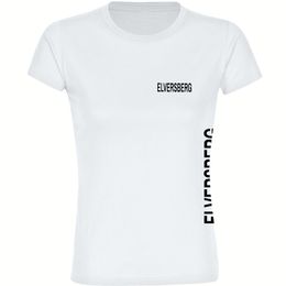 multifanshop Damen T-Shirt - Elversberg - Brust & Seite - Druck schwarz - Frauen
