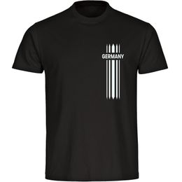 multifanshop Herren T-Shirt - Germany - Streifen - Druck wei&szlig; - M&auml;nner