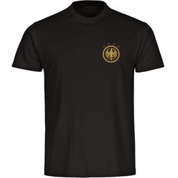 multifanshop Herren T-Shirt - Germany - Adler Retro Gold - Druck gold metallic - Männer