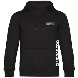 multifanshop Kapuzen Sweatshirt - Elversberg - Brust & Seite - Druck weiß - Hoodie
