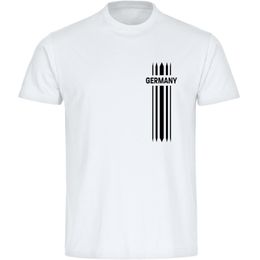 multifanshop Herren T-Shirt - Germany - Streifen - Druck schwarz - Männer