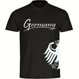 multifanshop Herren T-Shirt - Germany - Adler seitlich - Druck weiß - Männer