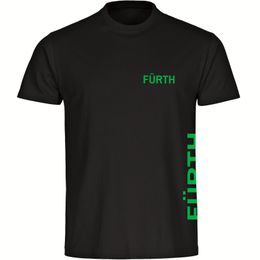 multifanshop Kinder T-Shirt - F&uuml;rth - Brust & Seite - Druck gr&uuml;n - Kind