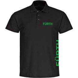 multifanshop Poloshirt - Fürth - Brust & Seite - Druck grün - Polo