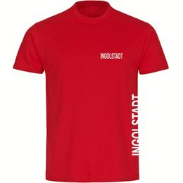 multifanshop Kinder T-Shirt - Ingolstadt - Brust & Seite - Druck weiß - Kind