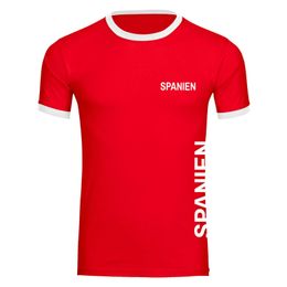 multifanshop Kontrast T-Shirt - Spanien - Brust & Seite - Druck weiß - Männer