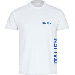 multifanshop Herren T-Shirt - Italien - Brust & Seite - Druck blau - Männer