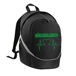multifanshop Rucksack - Mönchengladbach - Herzschlag - Druck grün - Tasche
