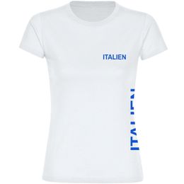 multifanshop Damen T-Shirt - Italien - Brust & Seite - Druck blau - Frauen