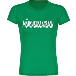 multifanshop Damen T-Shirt - M&ouml;nchengladbach - Textmarker - Druck wei&szlig; - Frauen