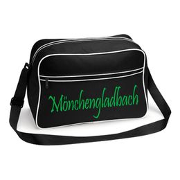multifanshop Retrotasche - Mönchengladbach - Schriftzug - Druck grün - Tasche