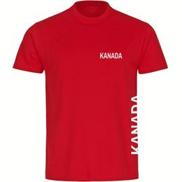 multifanshop Kinder T-Shirt - Kanada - Brust & Seite - Druck wei&szlig; - Kind