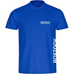 multifanshop Kinder T-Shirt - Rostock - Brust & Seite - Druck wei&szlig; - Kind
