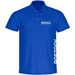 multifanshop Poloshirt - Rostock - Brust & Seite - Druck weiß - Polo