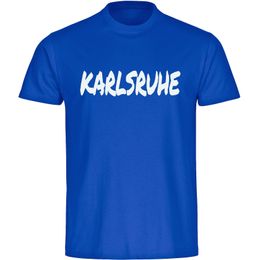 multifanshop Herren T-Shirt - Karlsruhe - Textmarker - Druck weiß - Männer