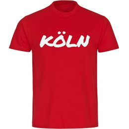 multifanshop Herren T-Shirt - Köln - Textmarker - Druck weiß - Männer