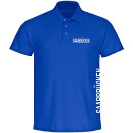 multifanshop Poloshirt - Saarbr&uuml;cken - Brust & Seite - Druck wei&szlig; - Polo