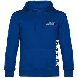 multifanshop Kapuzen Sweatshirt - Saarbr&uuml;cken - Brust & Seite - Druck wei&szlig; - Hoodie