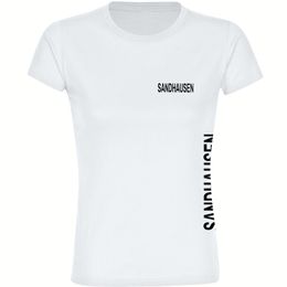 multifanshop Damen T-Shirt - Sandhausen - Brust & Seite - Druck schwarz - Frauen
