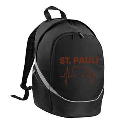 multifanshop Rucksack - St. Pauli - Herzschlag - Druck braun - Tasche