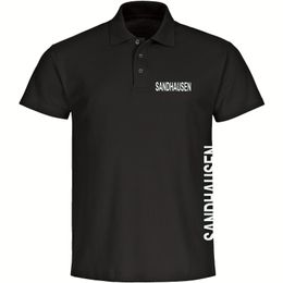 multifanshop Poloshirt - Sandhausen - Brust & Seite - Druck weiß - Polo