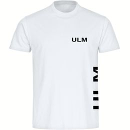 multifanshop Herren T-Shirt - Ulm - Brust & Seite - Druck schwarz - M&auml;nner