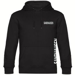 multifanshop Kapuzen Sweatshirt - Sandhausen - Brust & Seite - Druck weiß - Hoodie