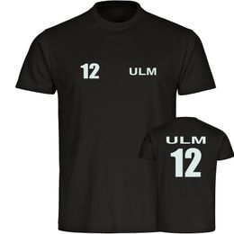 multifanshop Herren T-Shirt - Ulm - Trikot Nummer 12 - Druck weiß - Männer