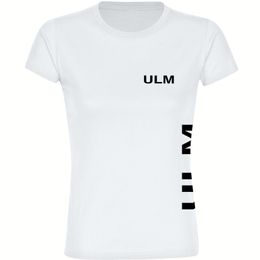 multifanshop Damen T-Shirt - Ulm - Brust & Seite - Druck schwarz - Frauen