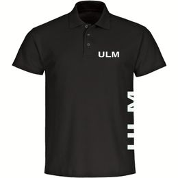 multifanshop Poloshirt - Ulm - Brust & Seite - Druck weiß - Polo