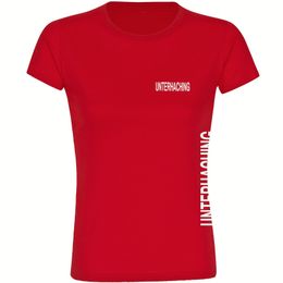multifanshop Damen T-Shirt - Unterhaching - Brust & Seite - Druck wei&szlig; - Frauen