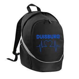 multifanshop Rucksack - Duisburg - Herzschlag - Druck blau - Tasche