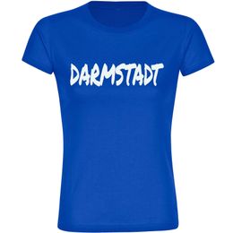 multifanshop Damen T-Shirt - Darmstadt - Textmarker - Druck weiß - Frauen