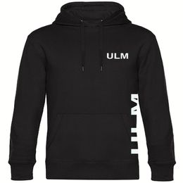 multifanshop Kapuzen Sweatshirt - Ulm - Brust & Seite - Druck weiß - Hoodie