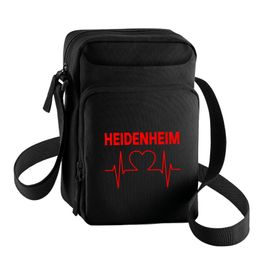 multifanshop Umhängetasche - Heidenheim - Herzschlag - Druck rot - Tasche