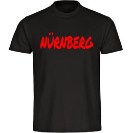 multifanshop Herren T-Shirt - Nürnberg - Textmarker - Druck rot - Männer